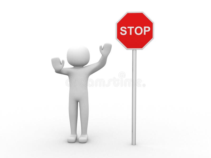 Man Stop Sign Stock Illustrations – 22,524 Man Stop Sign Stock ...