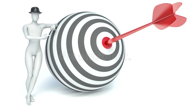 3d People - Man, Person with Targets and Arrows Stock Illustration ...