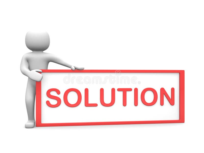 3d Man - Person and Word Solution Stock Illustration - Illustration of ...