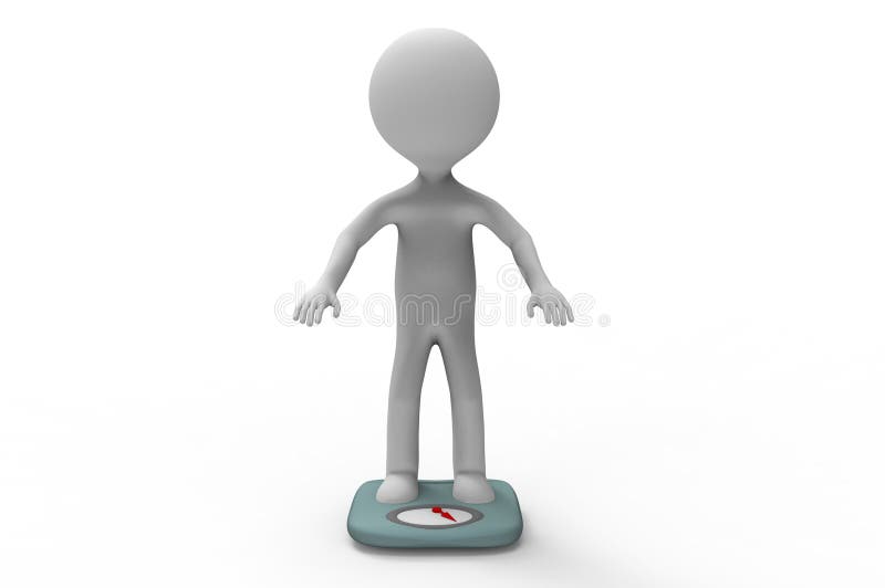 3d People - Man on Weight Machine Stock Illustration - Illustration of ...