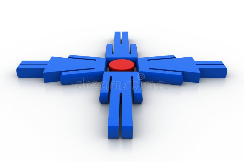 3d people with one head stock illustration. Illustration of stand ...