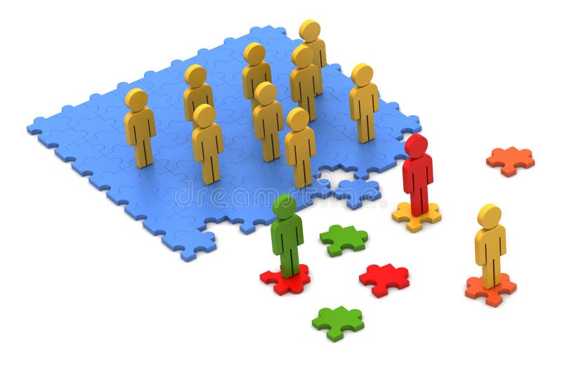 People with Puzzle Pieces stock illustration. Illustration of metaphor ...