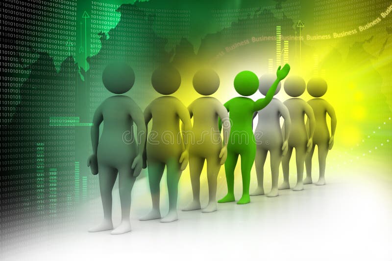 3d people in queue stock illustration. Illustration of cute - 40958120