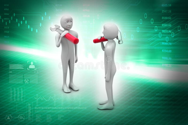 3d people ready to repair stock illustration. Illustration of help ...