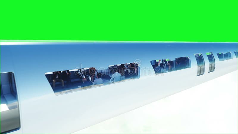 3d People and Robots. Flying Passenger Train. Utopia. Concept of the ...
