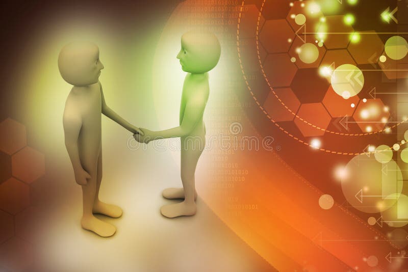 3d People are Shaking Hands Stock Illustration - Illustration of ...
