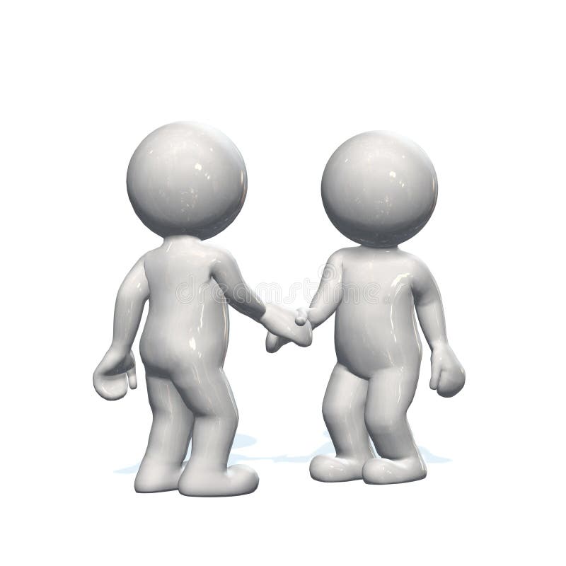 3d People Shaking Hands on White Background Stock Illustration ...