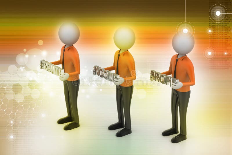 3d People Showing the Business Aims Stock Illustration - Illustration ...