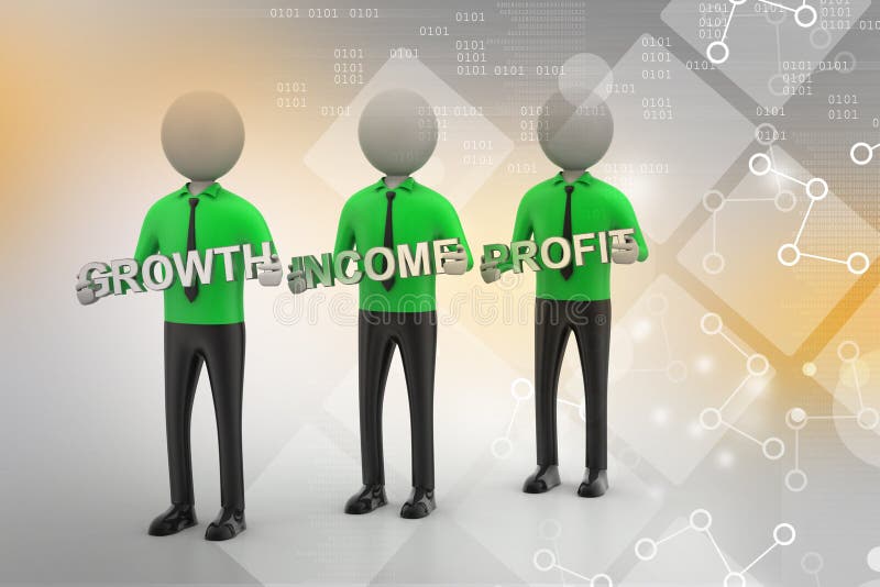 3d People Showing the Business Aims Stock Illustration - Illustration ...