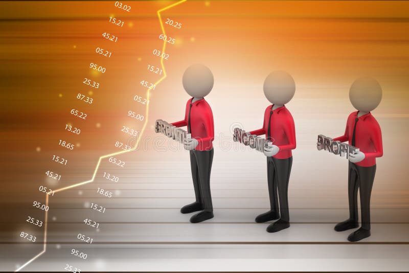 3d People Showing the Business Aims Stock Illustration - Illustration ...