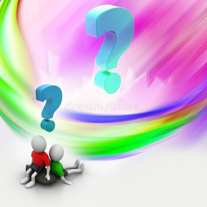 People Sitting with Question Mark Stock Illustration - Illustration of ...