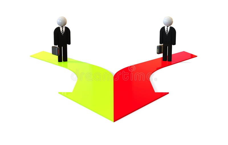 3D People Standing on Merging Arrows Stock Illustration - Illustration ...