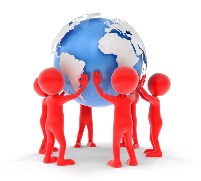 Support the world stock illustration. Illustration of symbol - 12673553