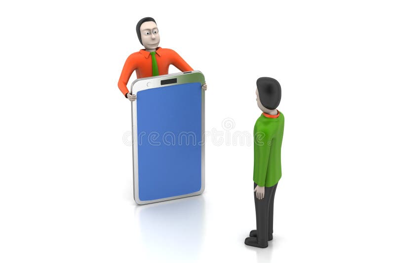 3d People with Tablet Computer Stock Illustration - Illustration of ...