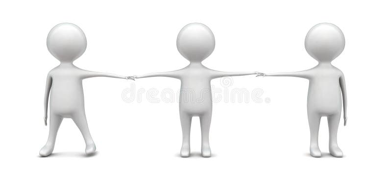 3d People Touching Hands Together Concept Stock Illustration ...