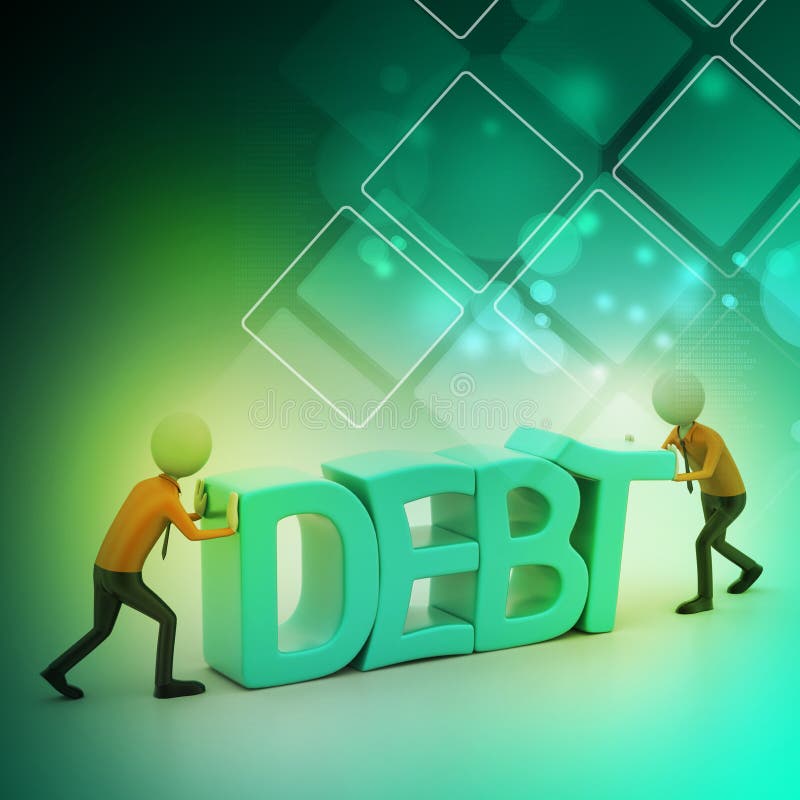 3d People Try To Avoid Debt Stock Illustration - Illustration of ...