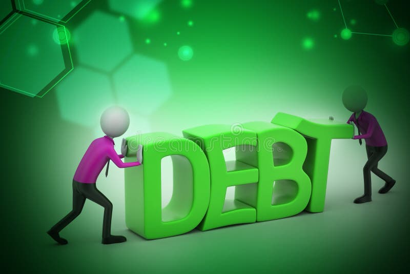 3d People Try To Avoid Debt Stock Illustration - Illustration of model ...
