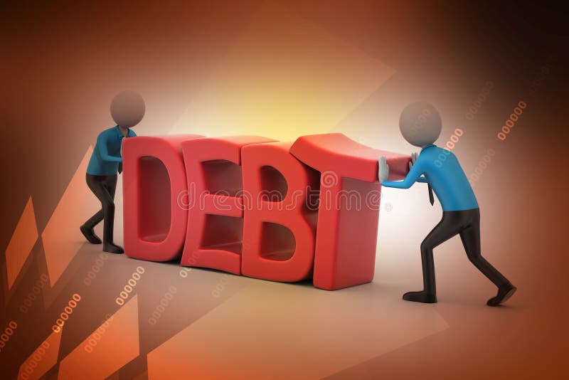 3d People Try To Avoid Debt Stock Illustration - Illustration of ratio ...