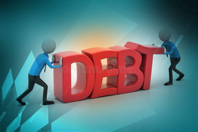 3d People Try To Avoid Debt Stock Illustration - Illustration of ratio ...