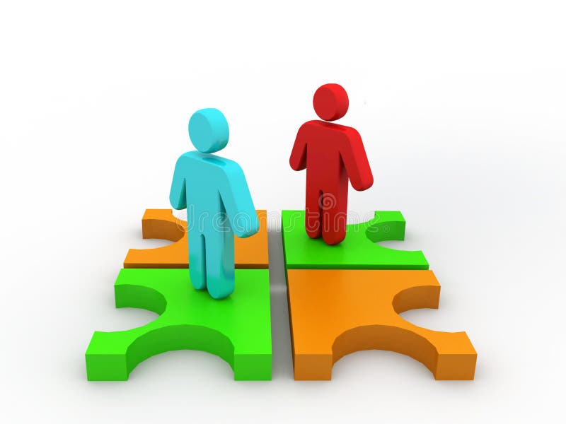 3D men - puzzle assembling stock illustration. Illustration of ...