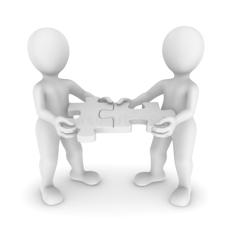 3d White People. Ralations in the Team Stock Illustration ...