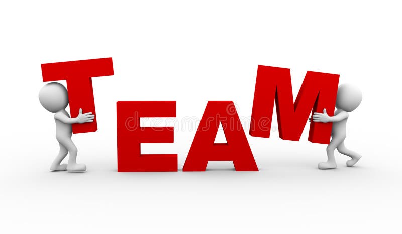 3d People Working with Word Team Stock Illustration - Illustration of ...