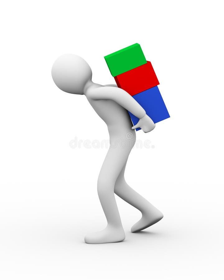 3d person carrying boxes stock illustration. Illustration of figure ...