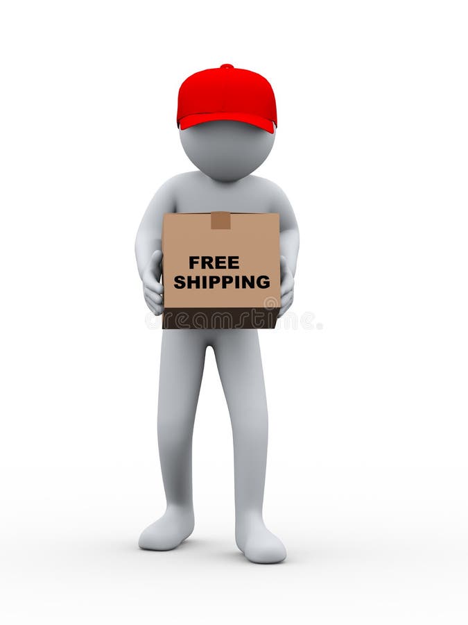 3d Man Parcel Delivery Stock Illustration Illustration Of Mail 27469036
