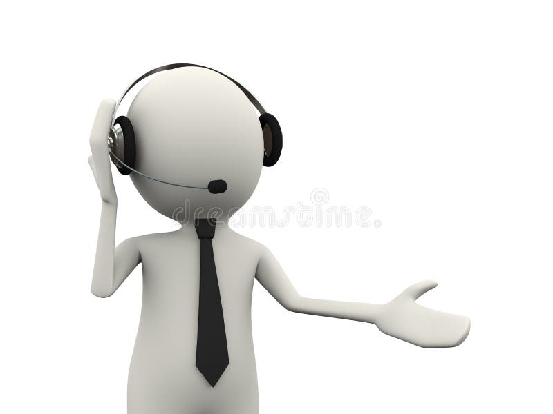 3d Person Headphone Customer Help Support Stock Illustration ...