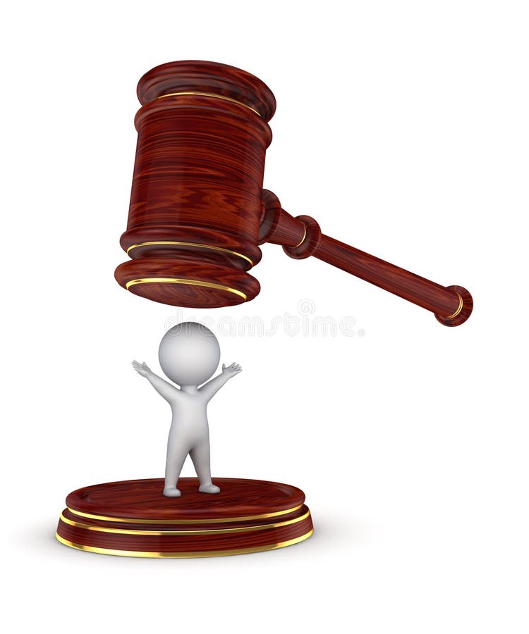 3d Person and Lawyer S Hammer Stock Illustration - Illustration of ...