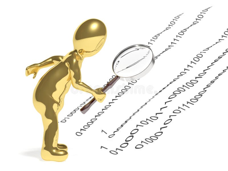 3d Person With Magnifying Glass And Question Mark Stock Vector ...