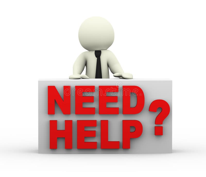 Who Can Help Me Thinker Man Needing Customer Support Stock Illustration ...