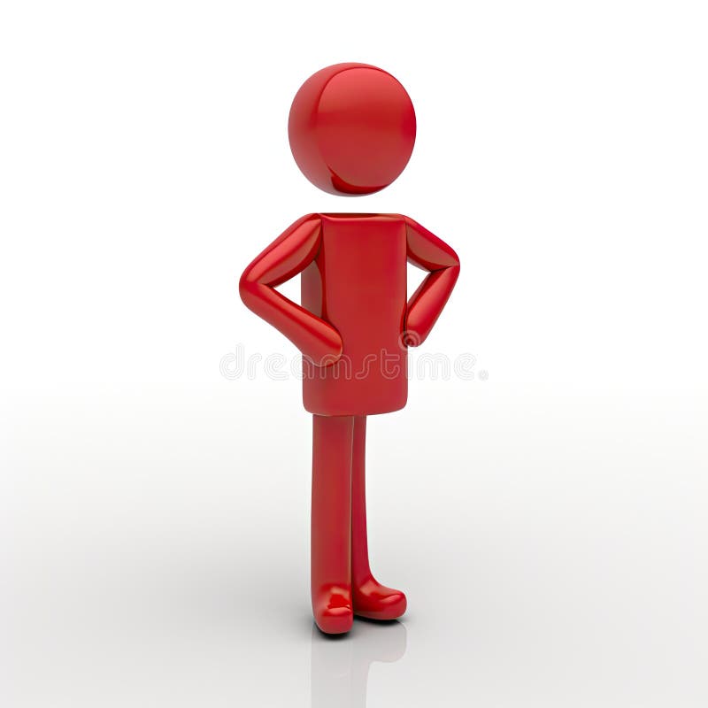 3d Person is Posing with Red Question Mark Stock Illustration ...