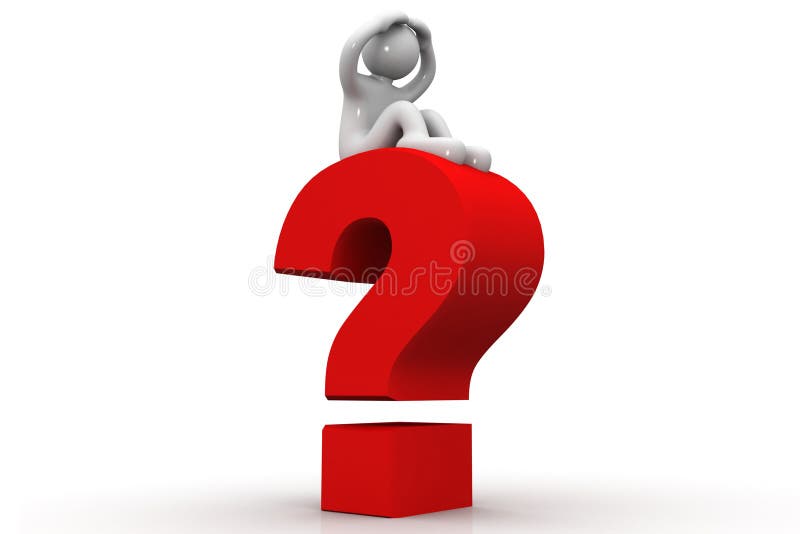 3d Person with a Question Mark Stock Illustration - Illustration of ...