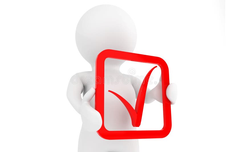3d Person with Red Positive Symbol in Hands Stock Illustration ...
