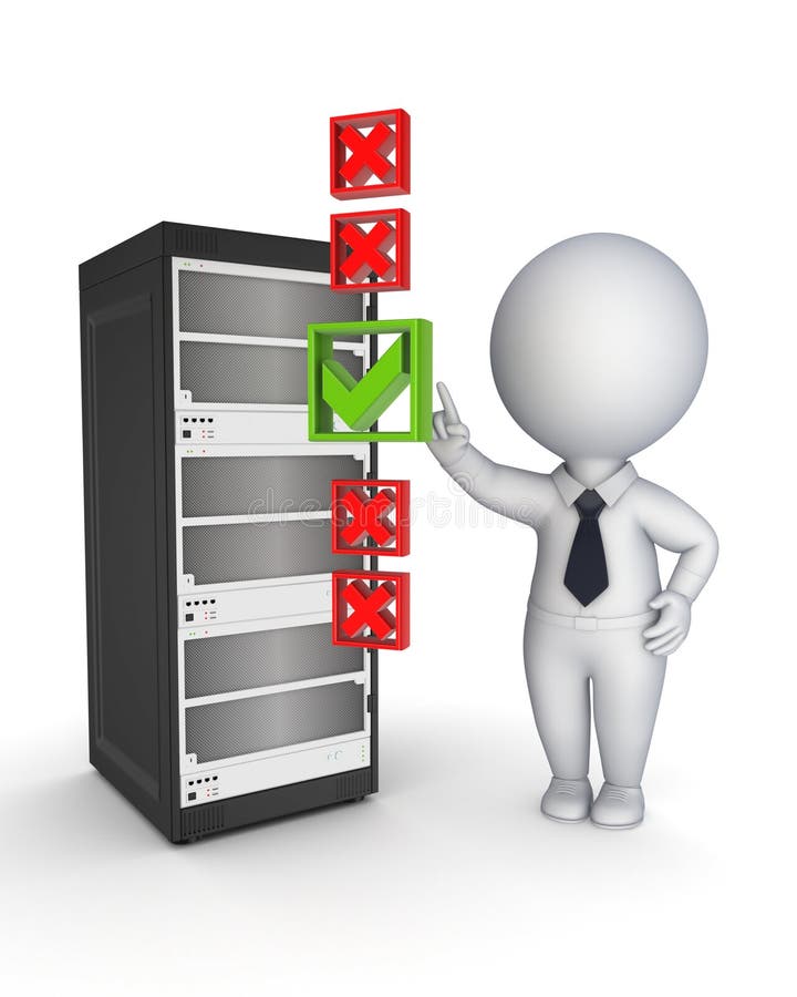 3d person and server. stock illustration. Illustration of host - 32229128