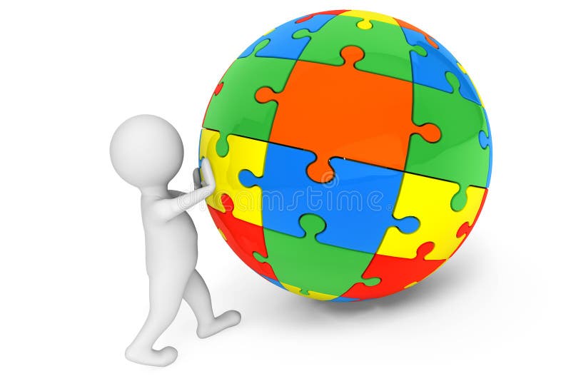 Person and sphere stock vector. Illustration of business - 7309362