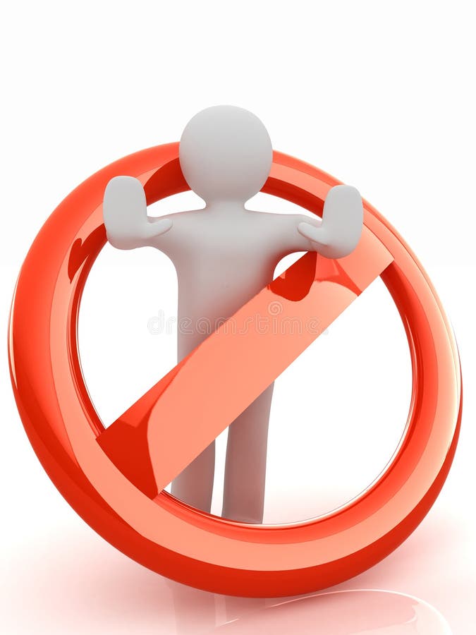 3d person and stop sign stock illustration. Illustration of grey - 43293744