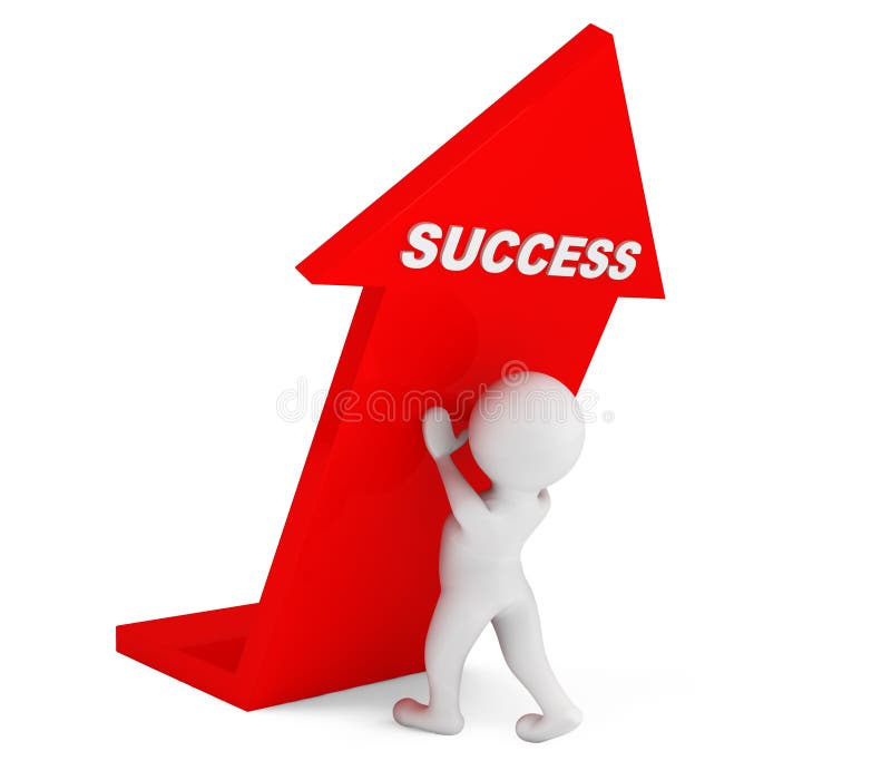 3d Person with Success Ahead Traffic Sign Stock Image - Image of choice ...