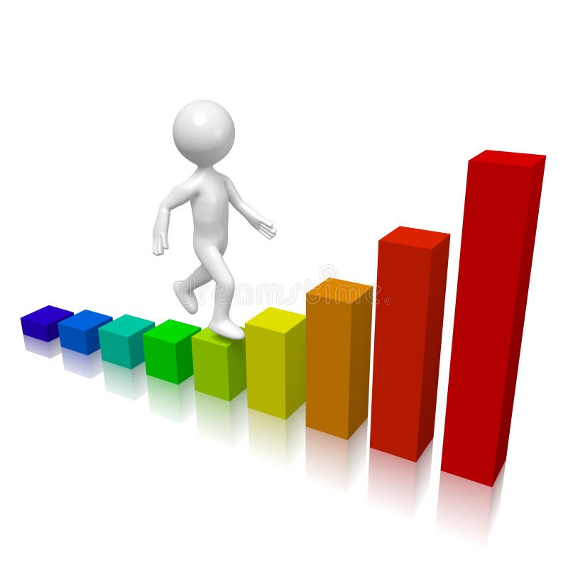 3D Personaje De Dibujos Animados - Concepto Del Progreso Stock de ...