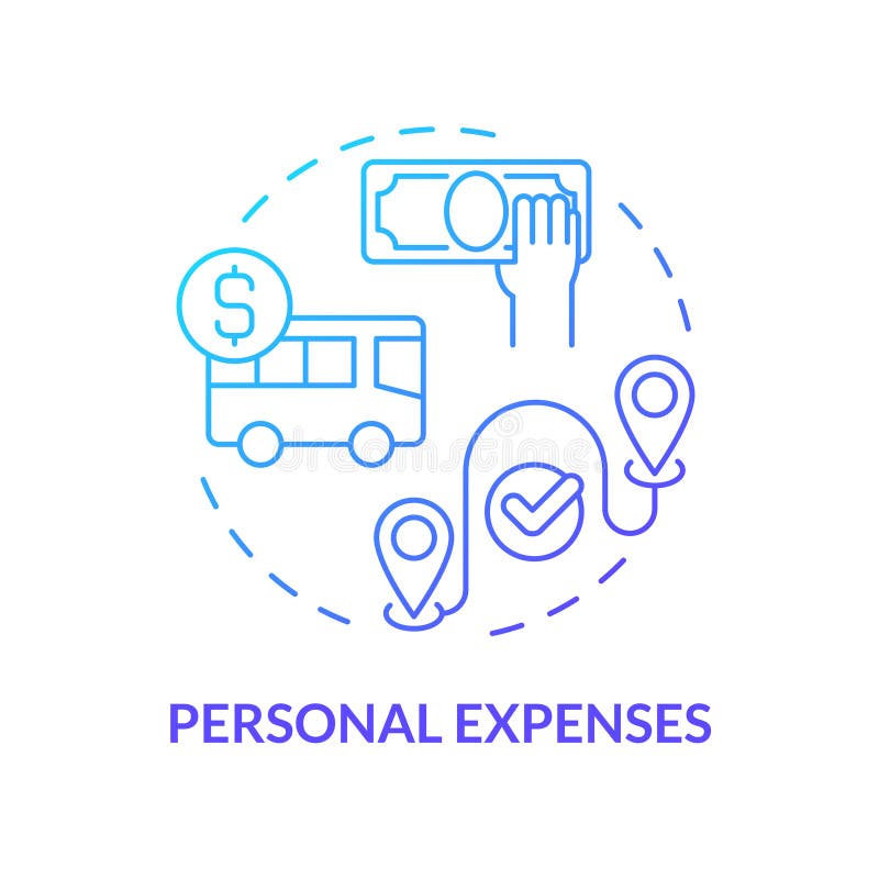 2D Personal Expenses Gradient Thin Line Icon Concept Stock Vector ...