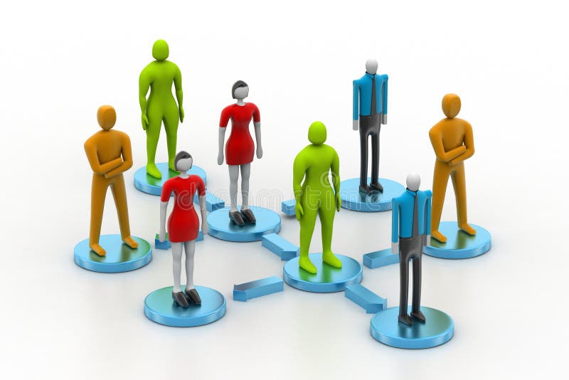 3d Personen in Sociaal Netwerk 3d Beeld Stock Illustratie ...