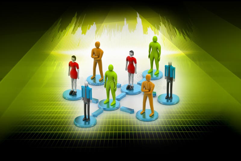 3d Personen in Sociaal Netwerk 3d Beeld Stock Illustratie ...