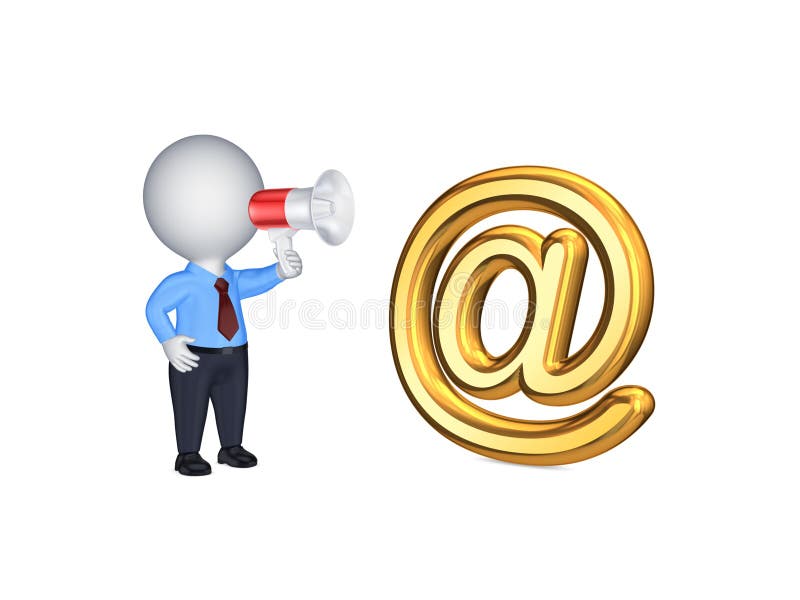 3d Persoon Met Luidspreker En BIJ Symbool. Stock Illustratie ...