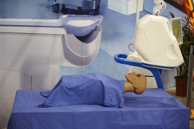 3D Perspective Brain Operation Machine Stock Image - Image of blue ...