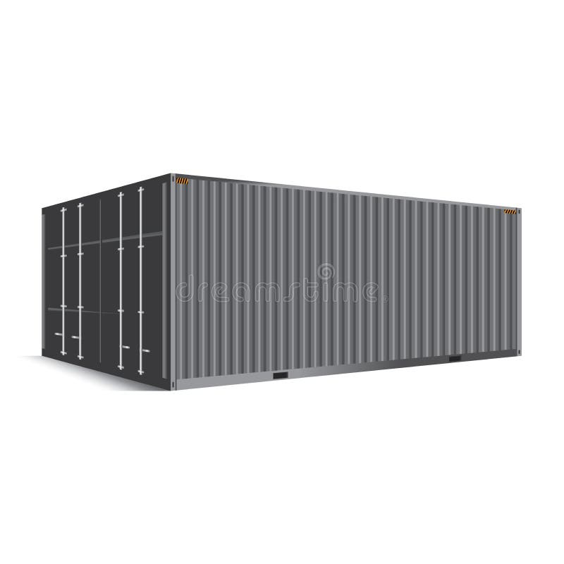 3d Perspective Gray Metallic Cargo Container Shipping Freight is Stock ...