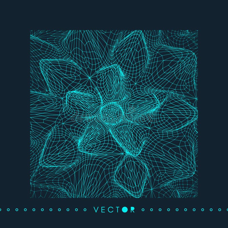 3d Perspective Grid Background. Abstract Geometric Illustration ...