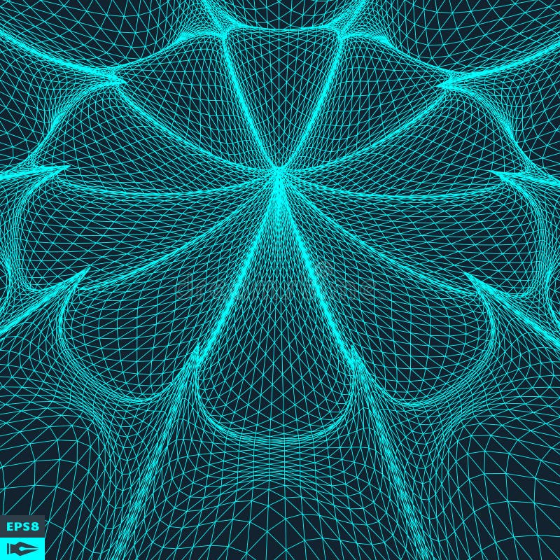 3d Perspective Grid Background. Abstract Geometric Illustration ...