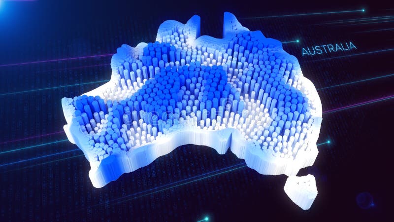 3D Perspective View of Blue and White Dynamic Hexagonal Prism Rippling ...