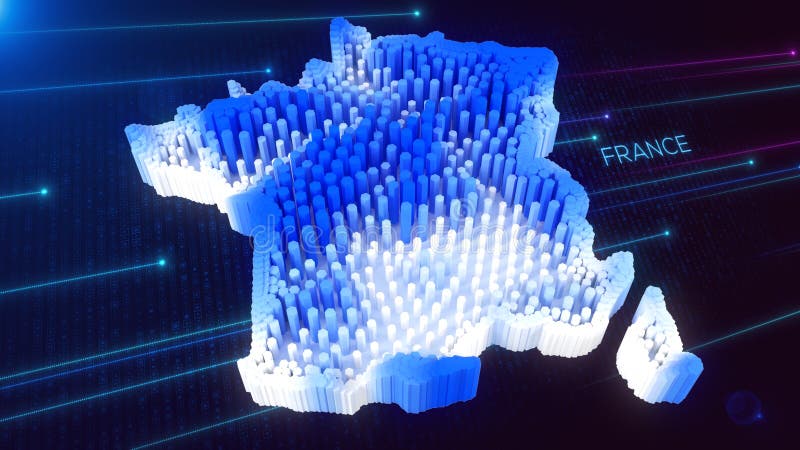 3D Perspective View of Blue and White Dynamic Hexagonal Prism Rippling ...